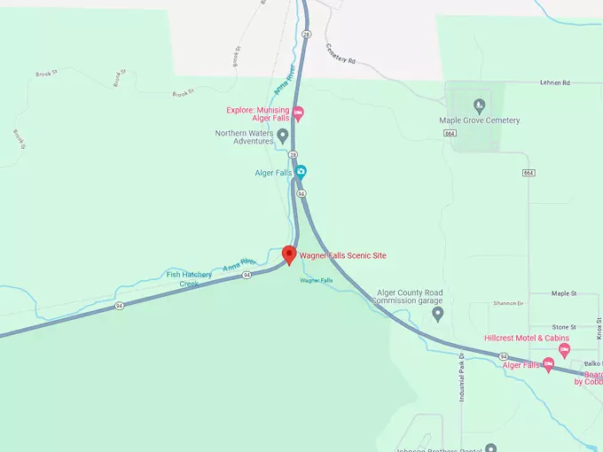 Wagner Falls 10 map