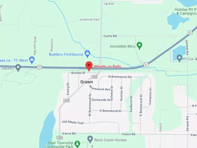 Wheels on Rails LLC 10 Map