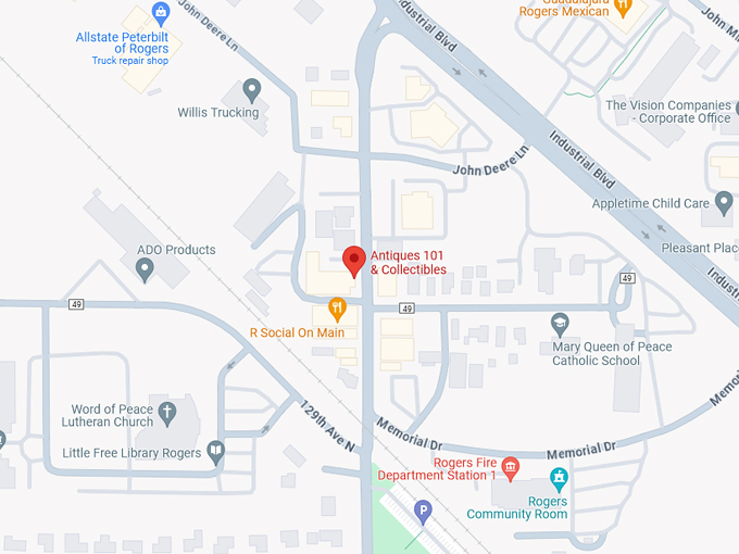 Antiques 101 & Collectibles 10 Map