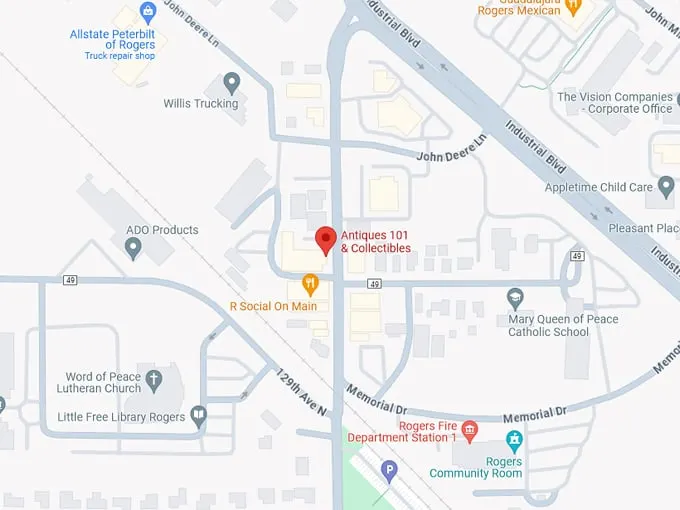 Antiques 101 & Collectibles 10 Map