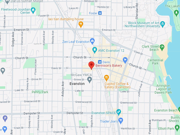 Bennison's Bakery 10 map
