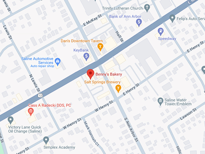 Benny's Bakery 10 Map