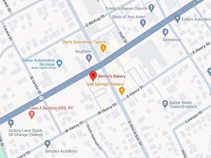 Benny's Bakery 10 Map