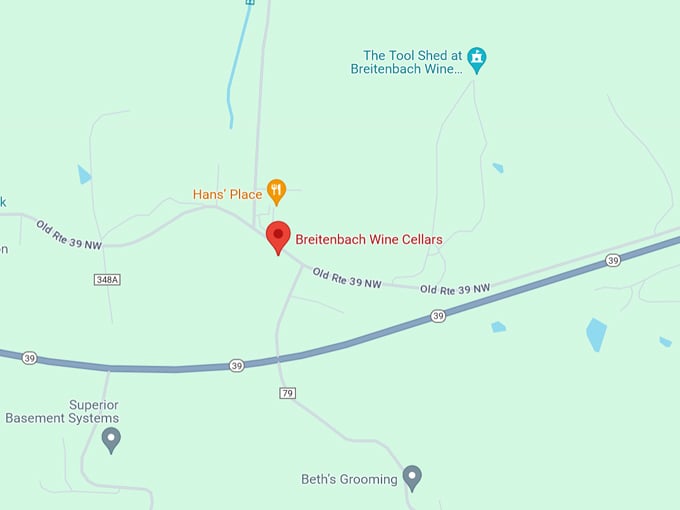 Breitenbach Wine Cellars 10 Map