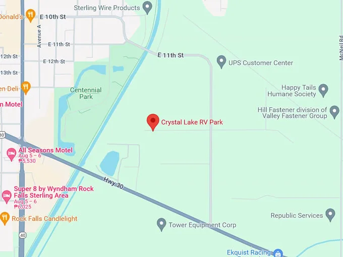 Crystal Lake RV Park 10 Map