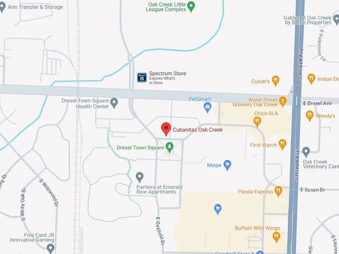 Cubanitas Oak Creek 10 map