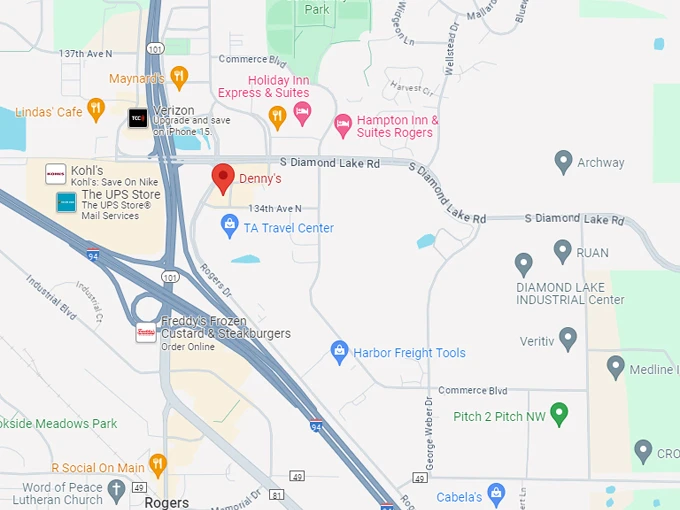 denny's diner 10 map