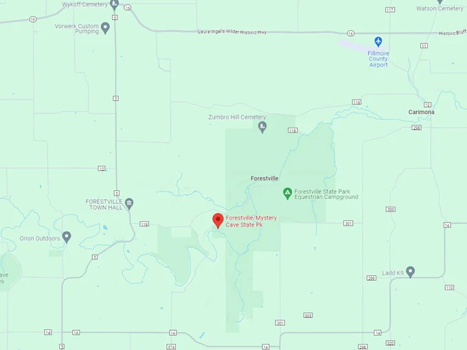 forestville mystery cave state park 10 map