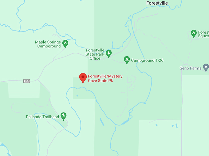 Forestville State Park 10 Map