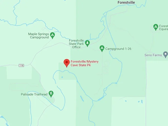Forestville State Park 10 Map