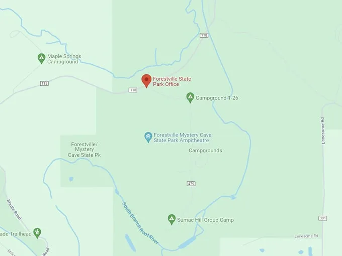 forestville at forestville state park 10 map