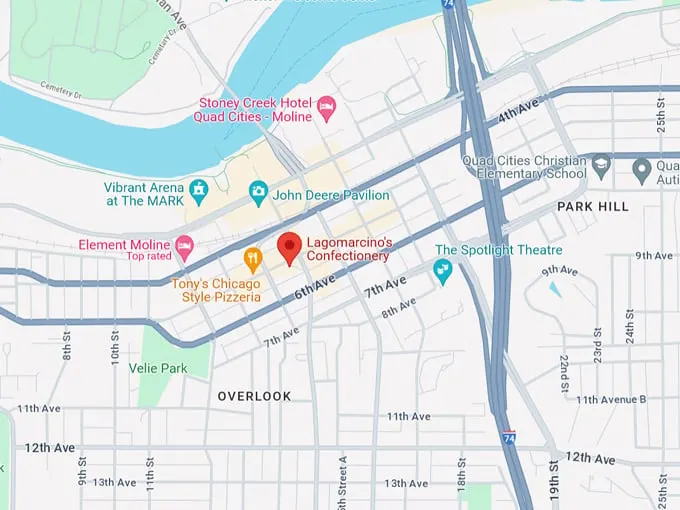 Lagomarcino's Confectionery 10 Map