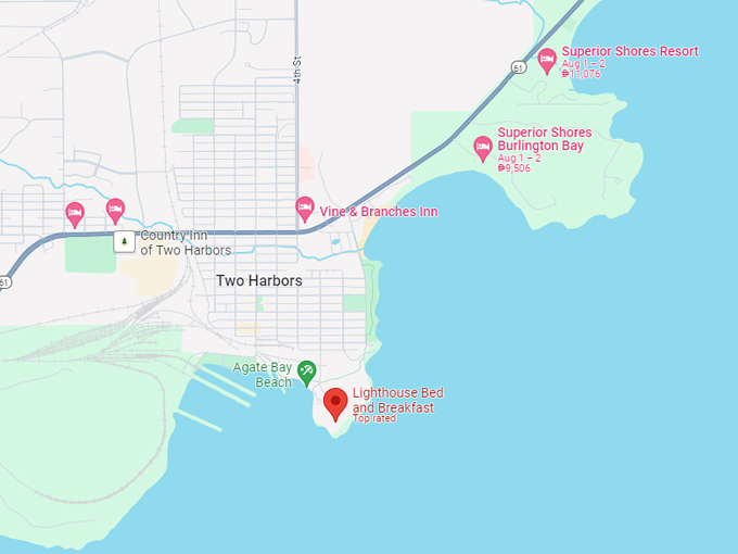 lighthouse bed and breakfast 10 map
