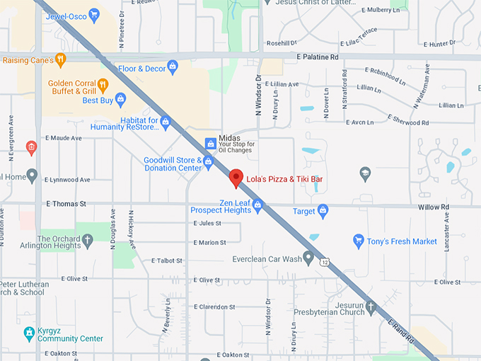 Lola's Pizza & Tiki Bar 10 Map