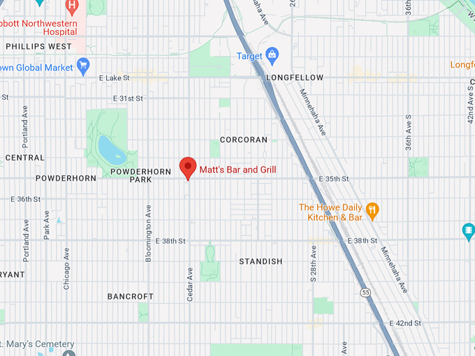 Matt's Bar and Grill 10 Map