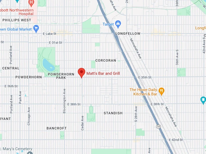 Matt's Bar and Grill 10 Map