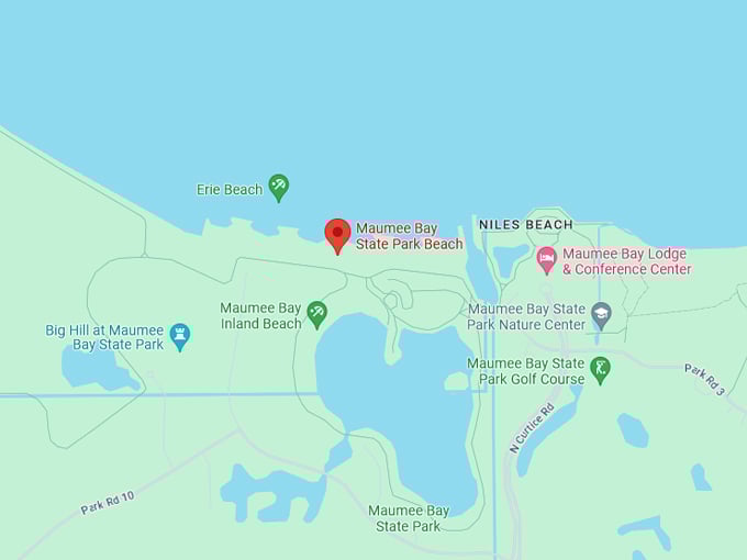 Maumee Bay State Park Beach 10 Map