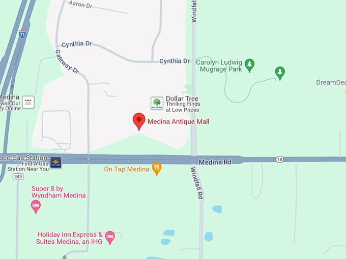 Medina Antique Mall 10 Map