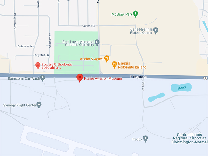Prairie Aviation Museum 10 Map