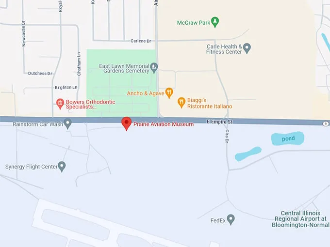 Prairie Aviation Museum 10 Map