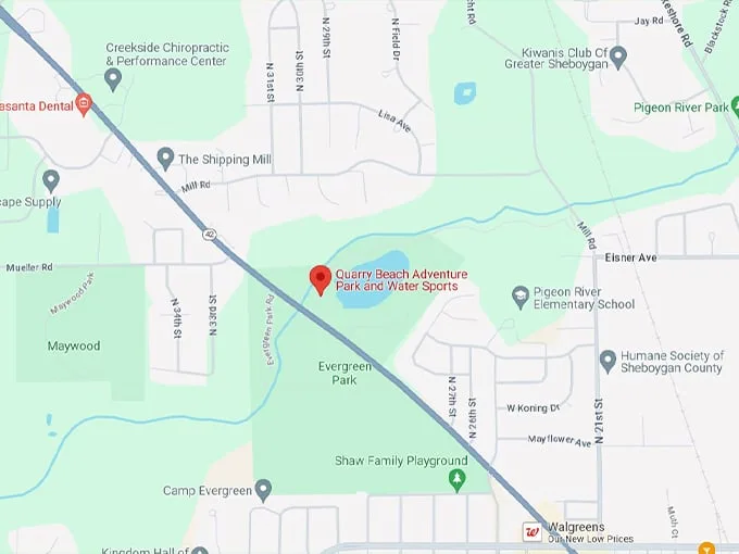 Quarry Beach Adventure Park and Water Sports 10 map