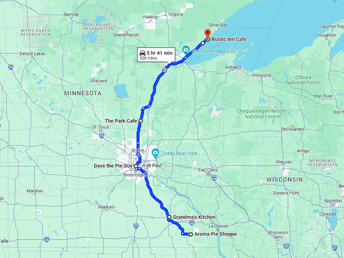 Sweetest Pie Shops Minnesota 10 Map
