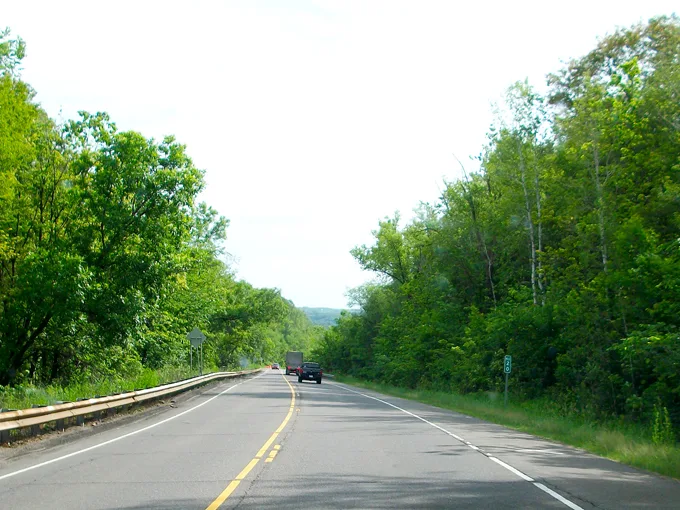descending into the river valley