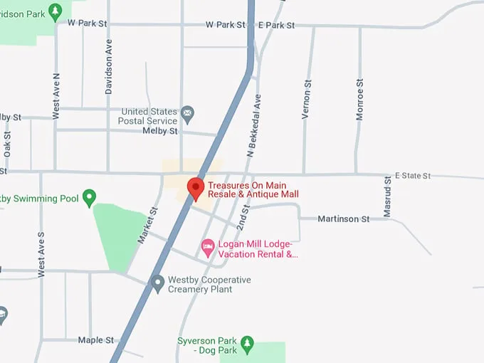Treasures On Main Resale & Antique Mall 10 Map
