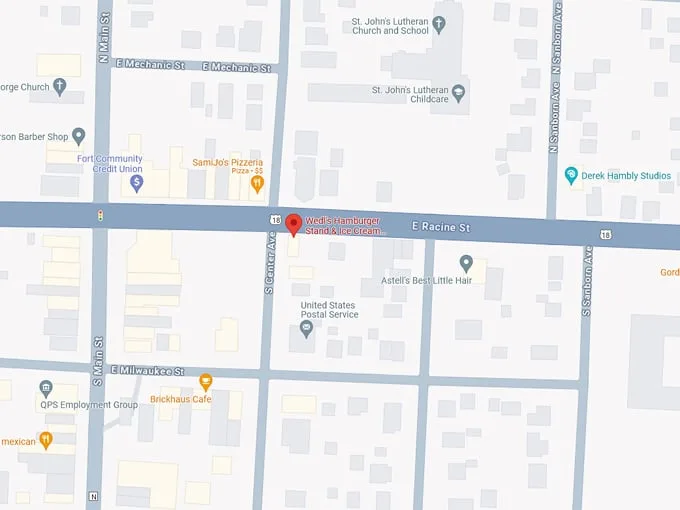 Wedl’s Hamburger Stand & Ice Cream Parlor 10 Map