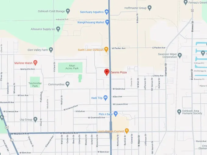 Zaroni's Pizza 10 Map