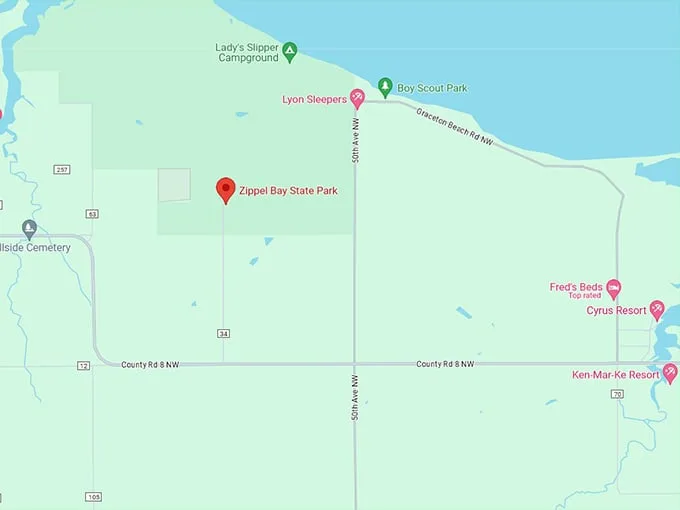 Zippel Bay State Park 10 map