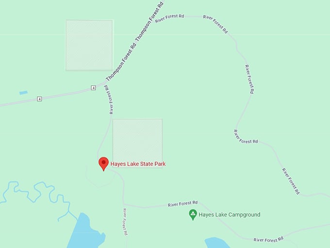 Hayes Lake State Park 10 map