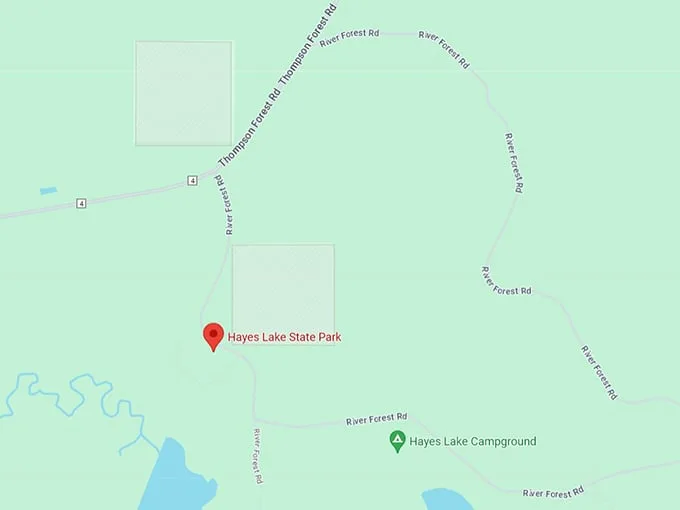 Hayes Lake State Park 10 map