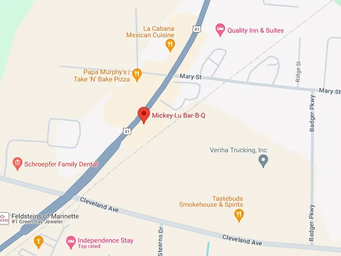 Mickey-Lu Bar-B-Q 10 Map