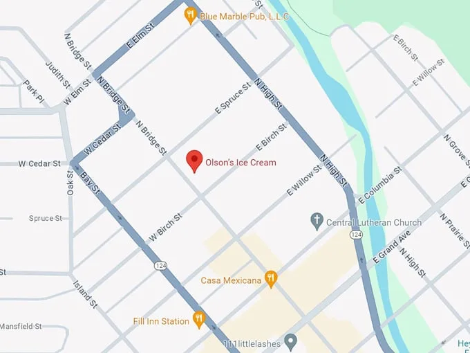 olson’s ice cream 10 map