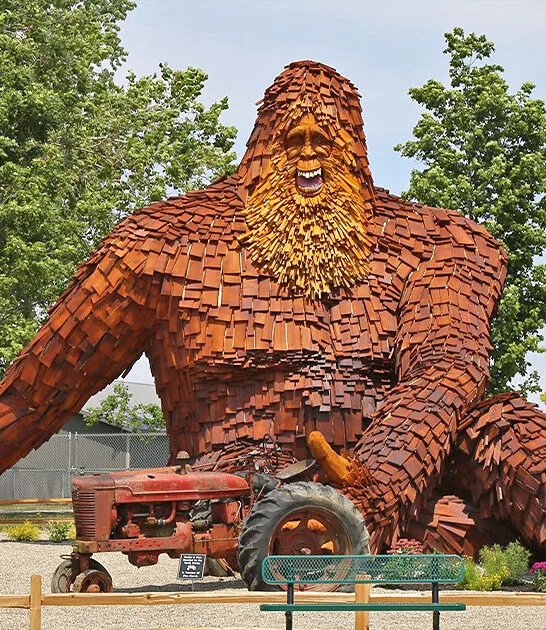 massive sasquatch sculpture ohio ftr