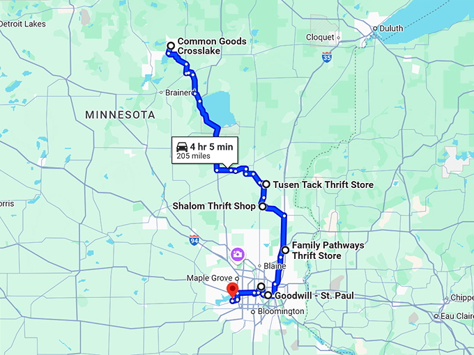 treasure hunters trip minnesota map