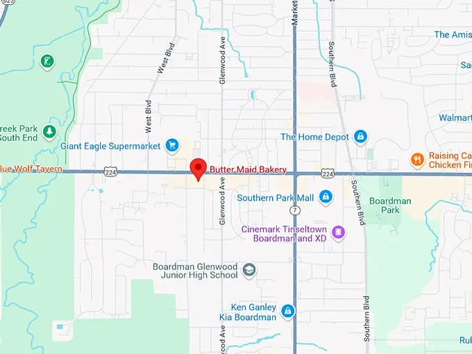 butter maid bakery boardman, oh 10 map