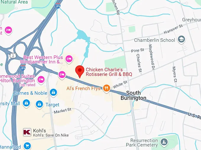 chicken charlie's rotisserie grill & bbq 10 map