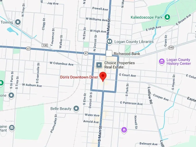 don's downtown diner bellefontaine, oh 10 map