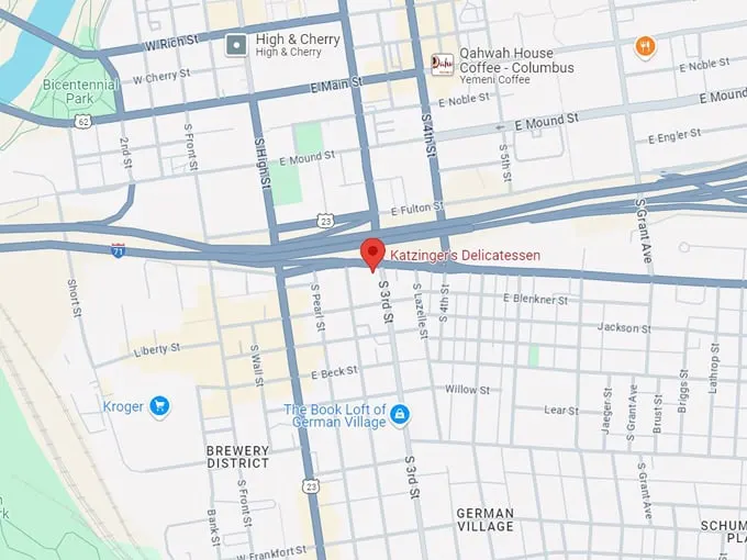 katzinger's delicatessen 10 map