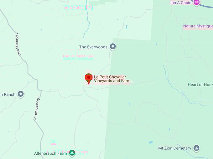 le petit chevalier vineyards and farm winery 10 map