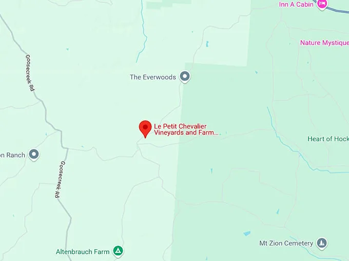 le petit chevalier vineyards and farm winery 10 map