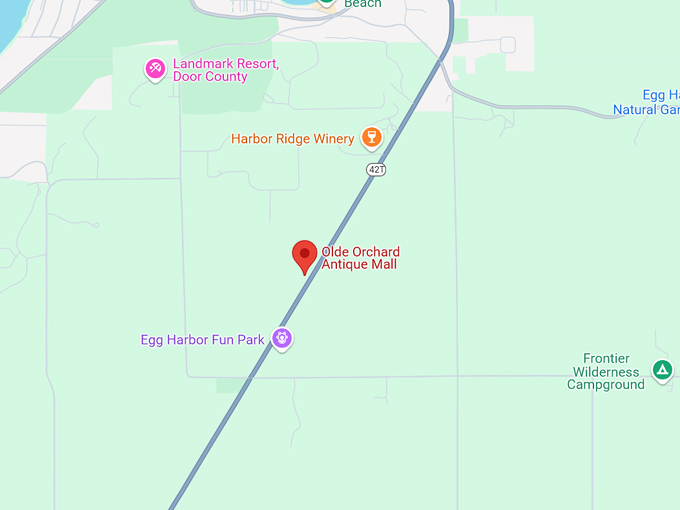 olde orchard antique mall egg harbor, wi 10 map