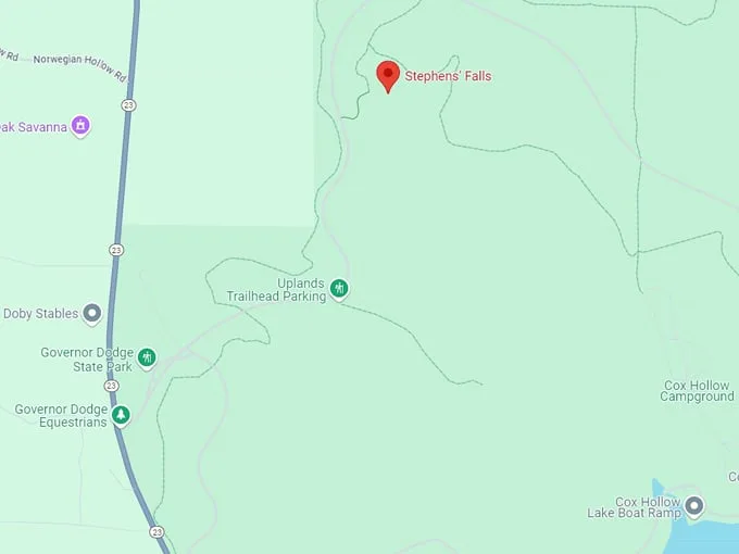 stephens falls trail 10 map
