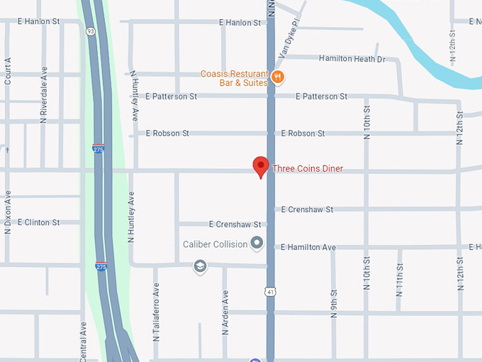 three coins diner 10 map