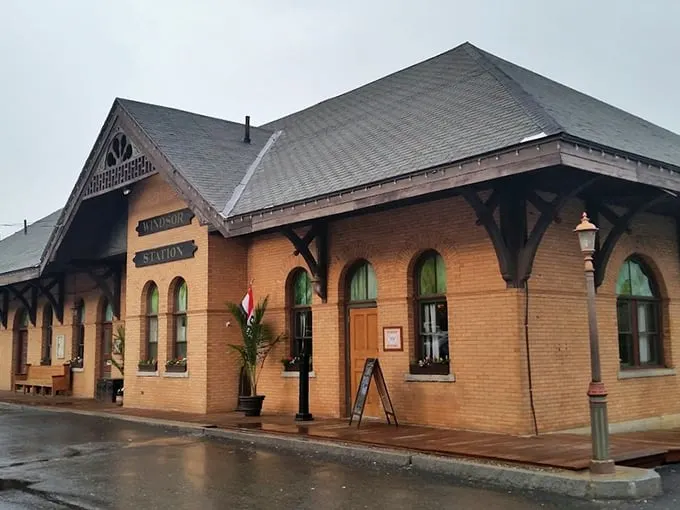 All aboard the flavor express! Windsor Station's charming brick facade promises a journey through culinary delights that will make your taste buds sing.