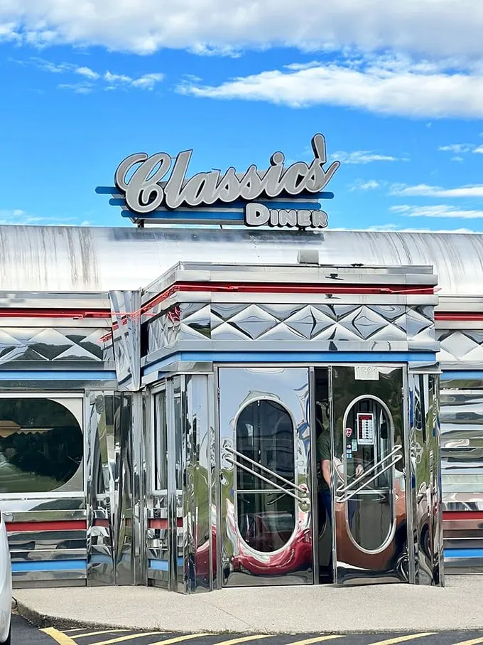 Step into a time machine disguised as a diner! This gleaming chrome facade isn't just eye-catching—it's a portal to the golden age of rock 'n' roll and comfort food.