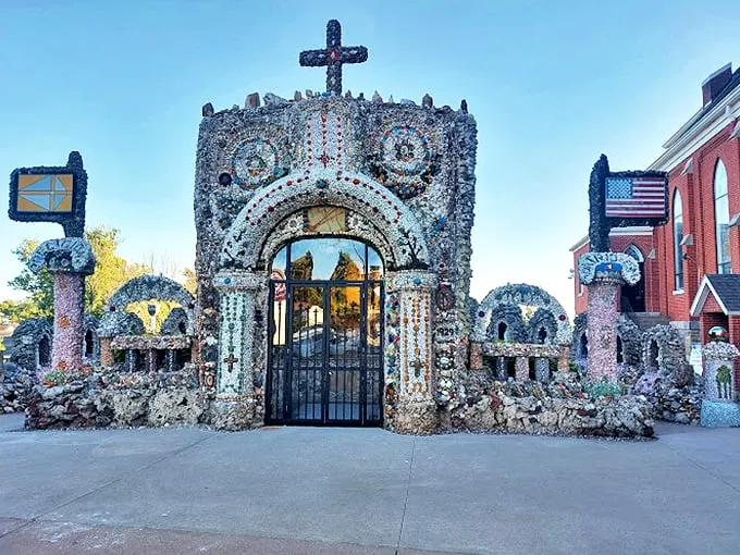 Who says faith can't be fabulous? This shimmering shrine proves that sometimes, the most divine creations are the most dazzling.