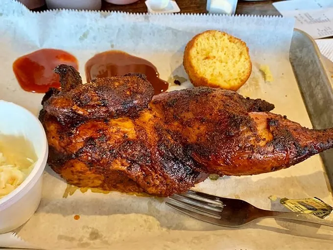Poultry perfection! This half yard bird is so perfectly smoked, it'll make you wonder why the chicken really crossed the road.